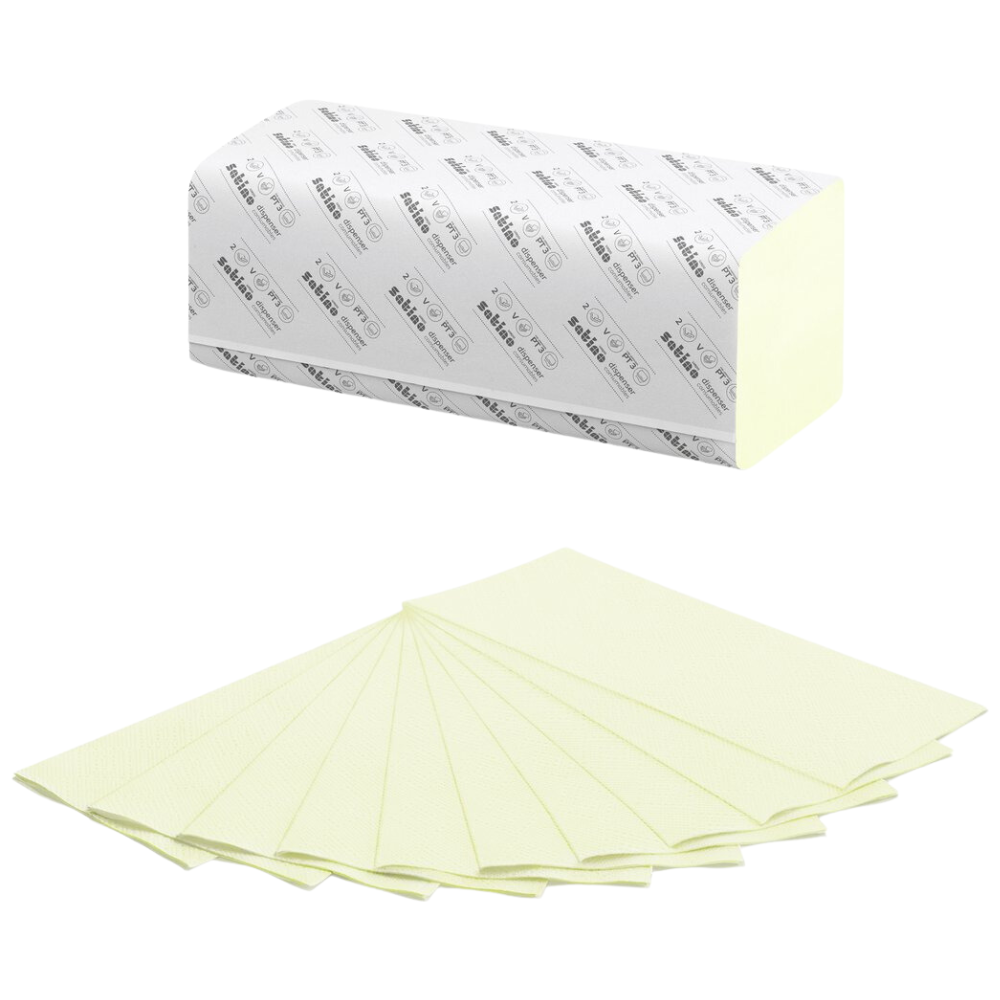 Prosoape hartie pliate V-fold, 2 straturi, 160 de bucati/pachet, verzi