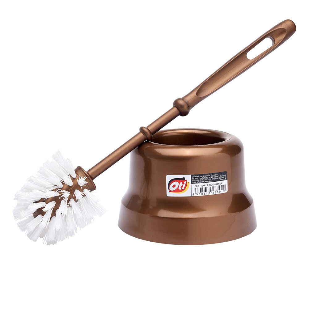 Perie WC cu suport plastic maro – practica si eleganta