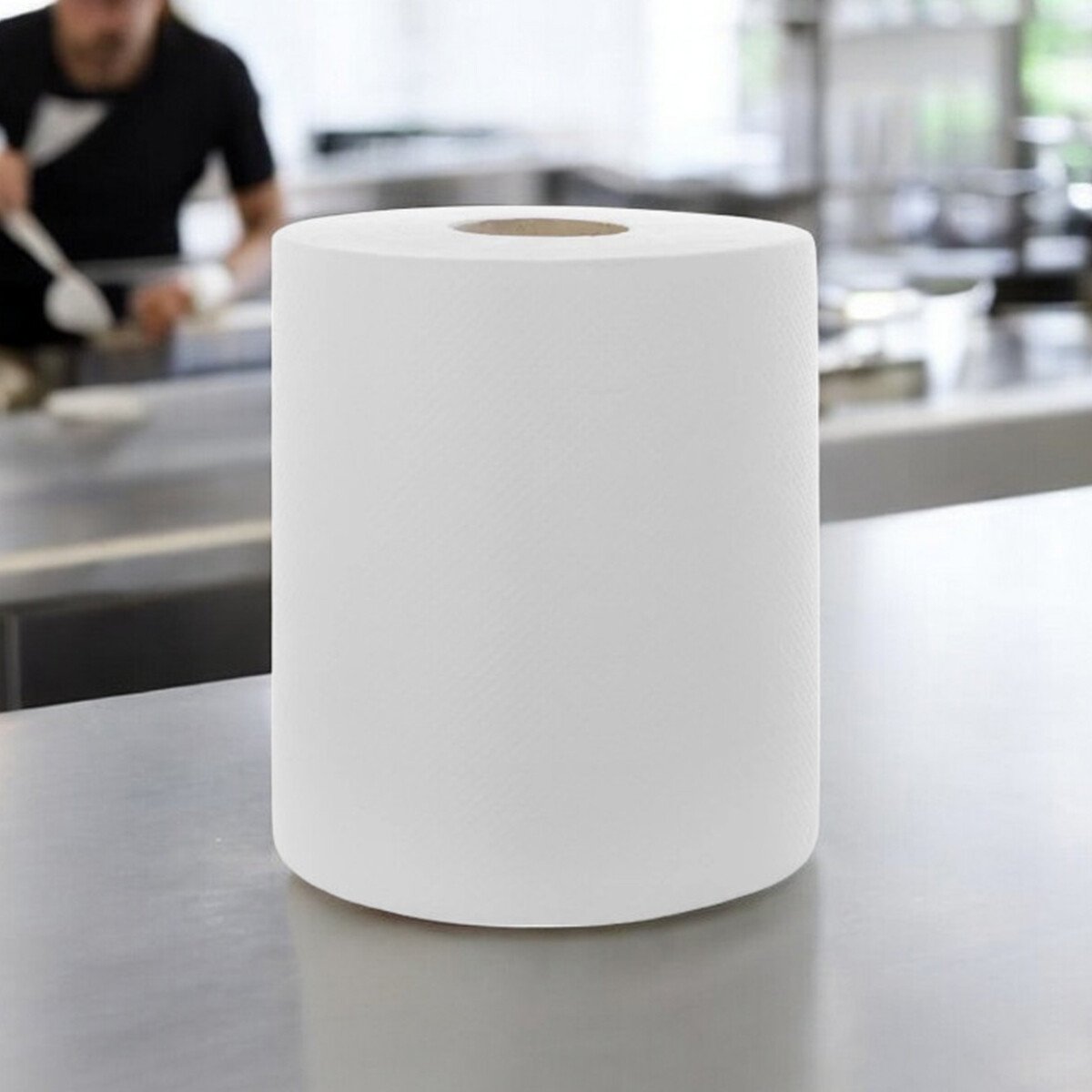 Prosoape hartie 2 straturi 100 m, Basic By Nature, albe, 6 role