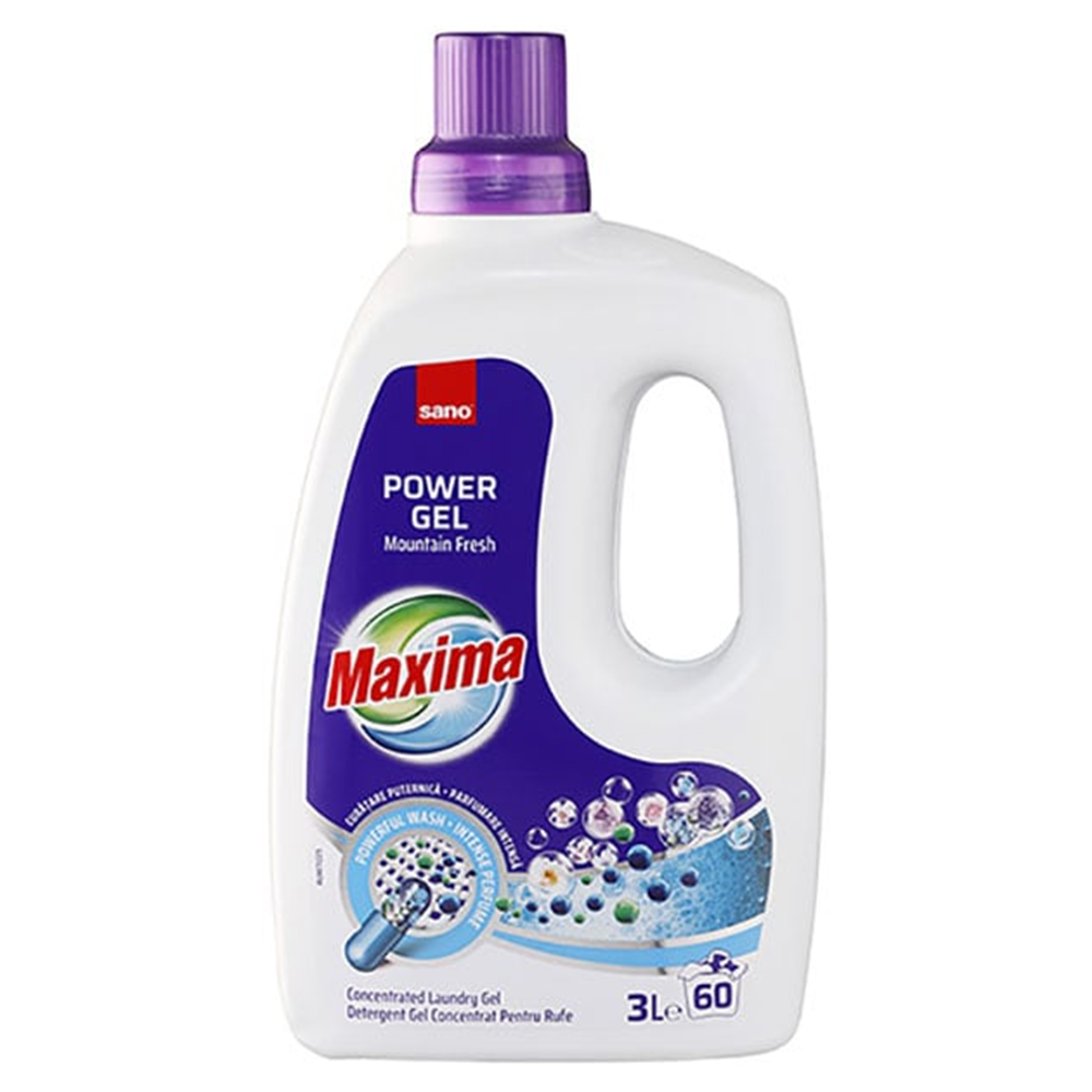 Detergent gel concentrat pentru rufe 3L, Fresh, Sano Maxima