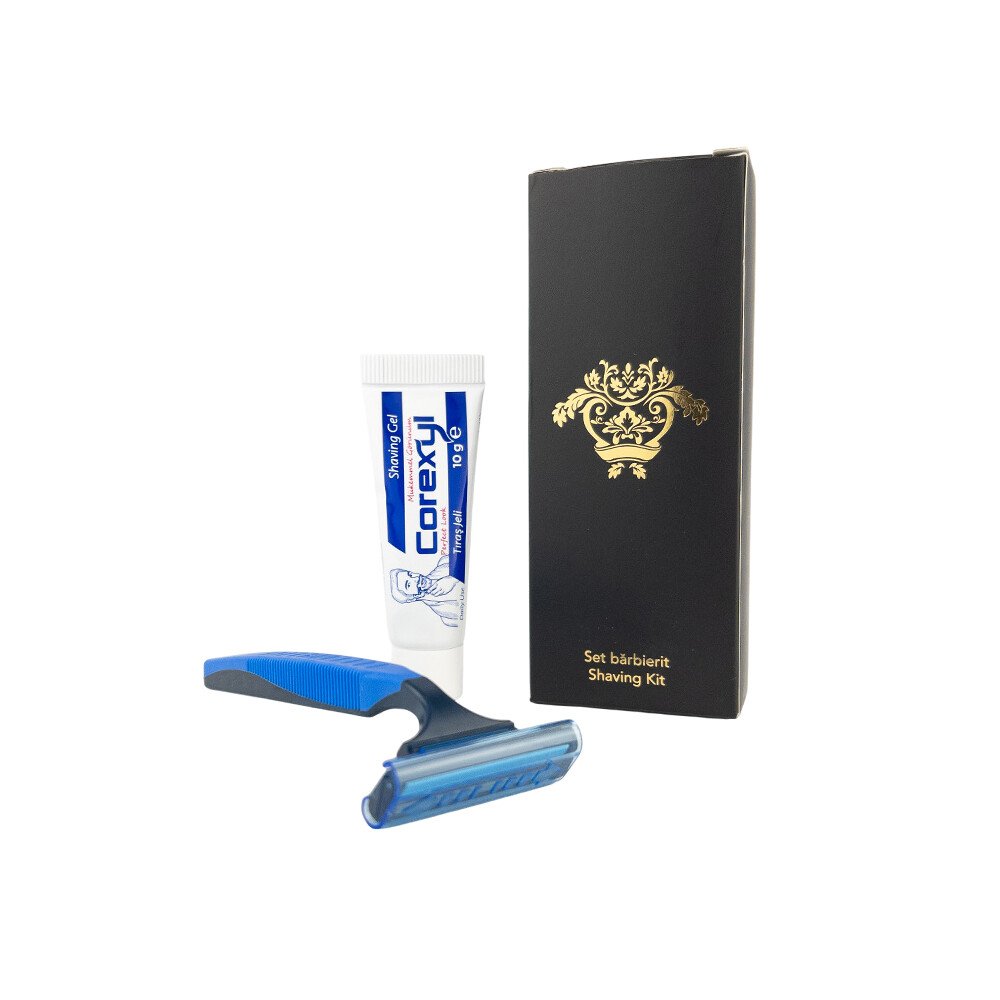 Set barbierit hotelier Lux - Aparat si crema in ambalaj elegant